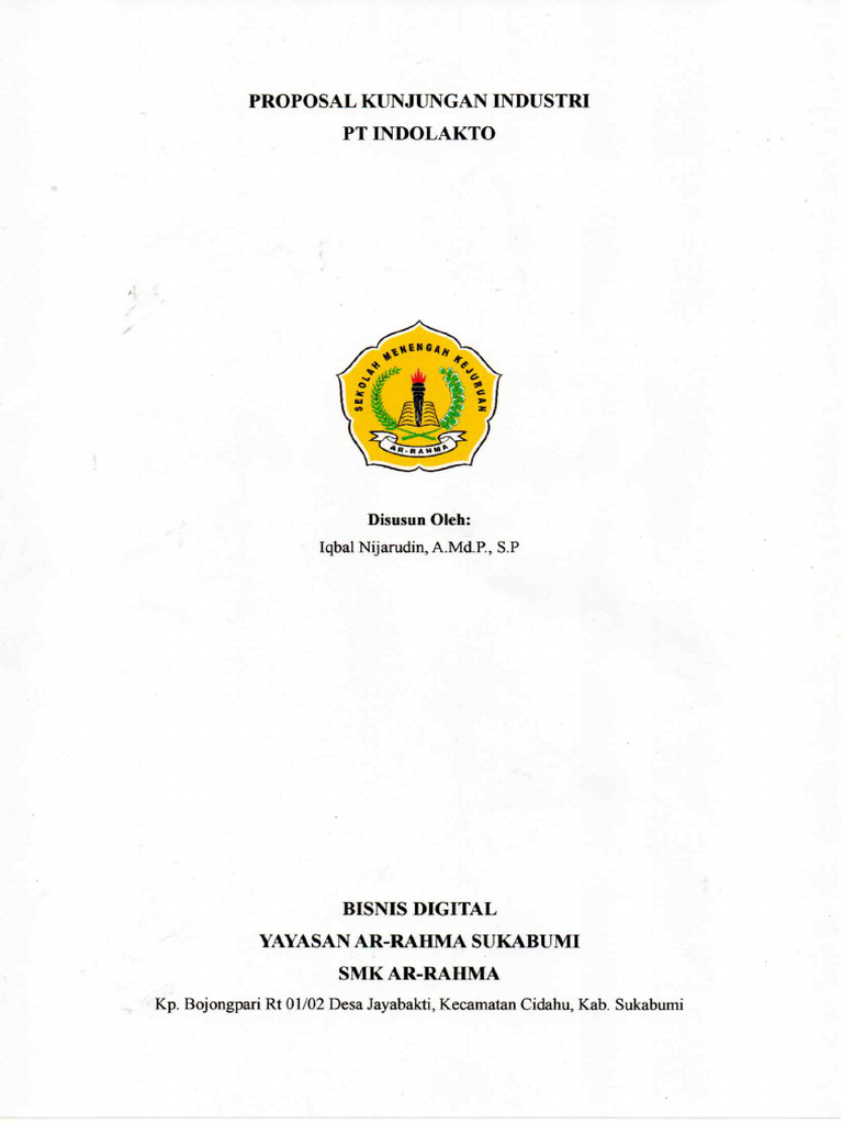 Proposal Kunjungan Industri | PDF