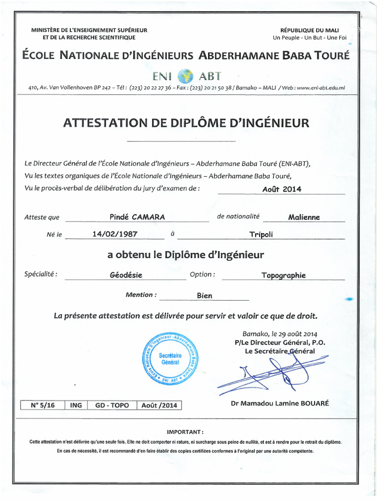 Attestation de Diplôme | PDF