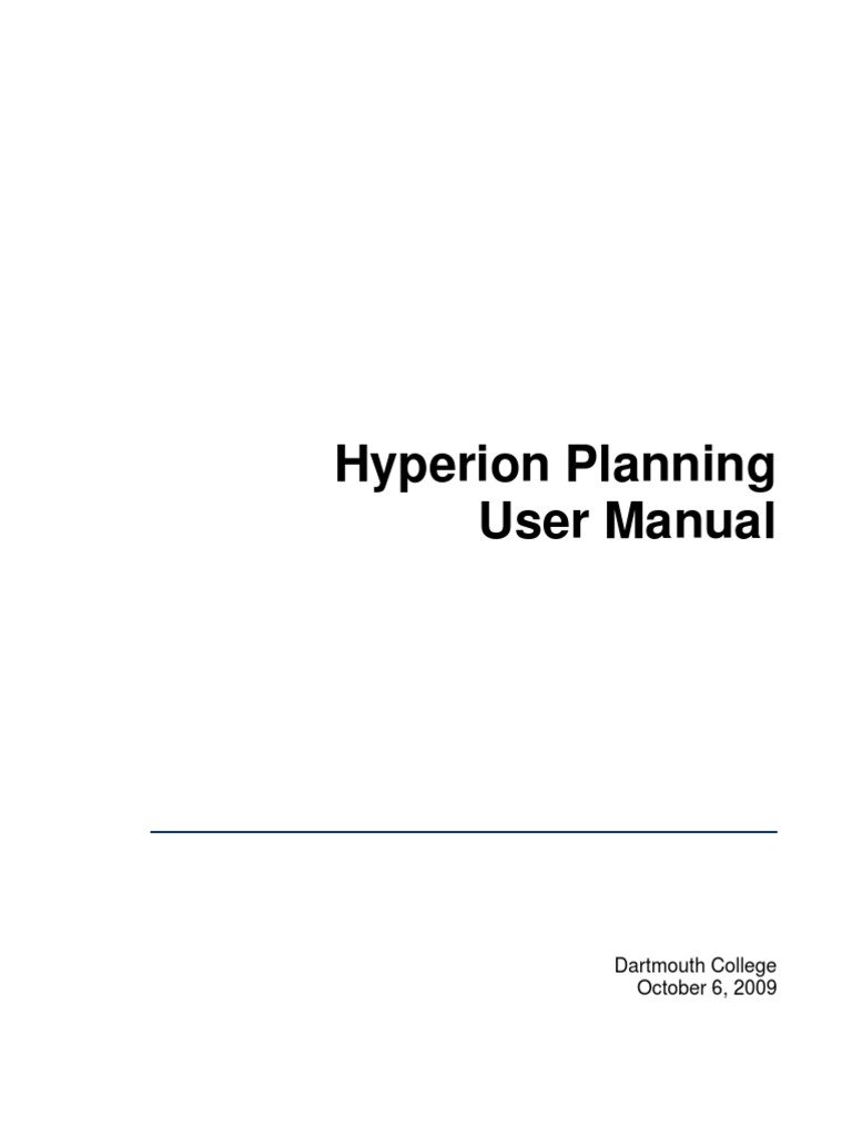 Hyperion Planning User Manual | PDF | Microsoft Excel | Internet Explorer