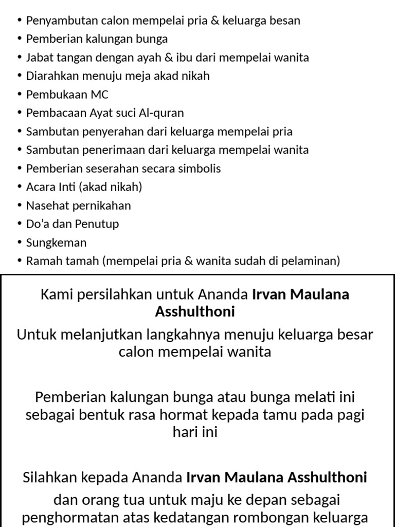 Naskah MC Pernikahan | PDF