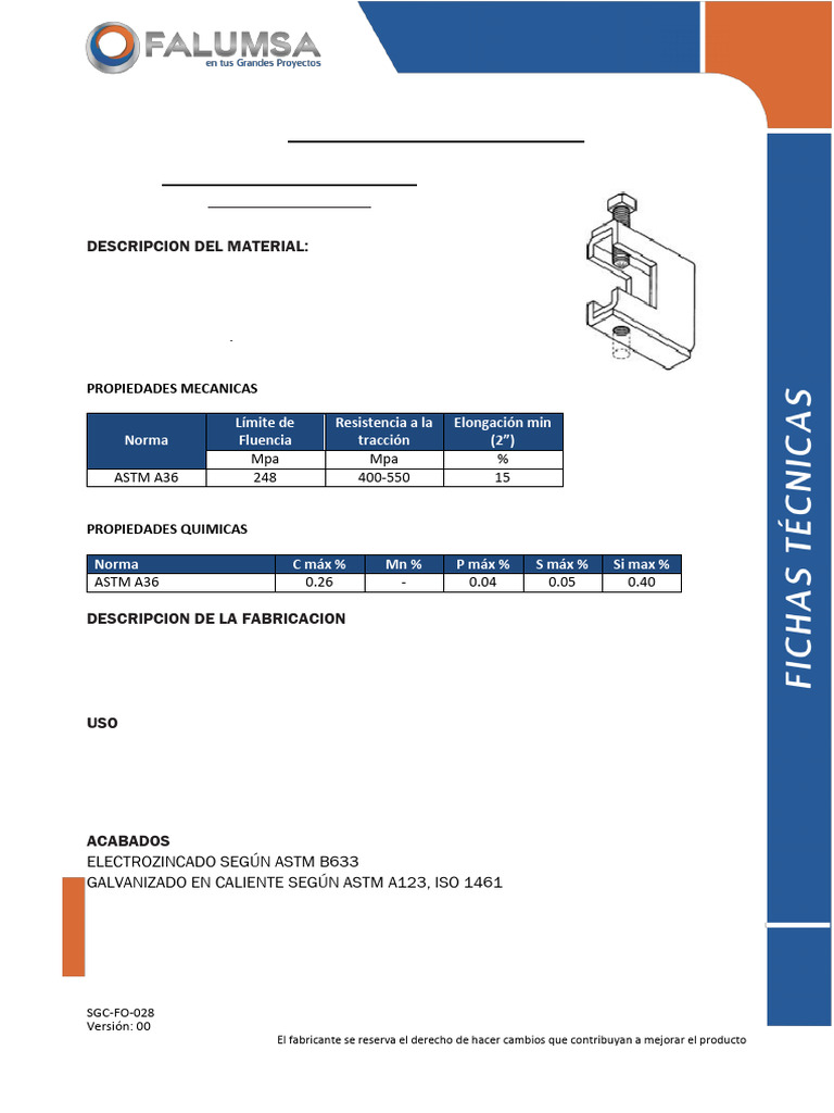 Clamp para Viga Tipo C (Similar B303-B309) | PDF | Acero | Procesos ...