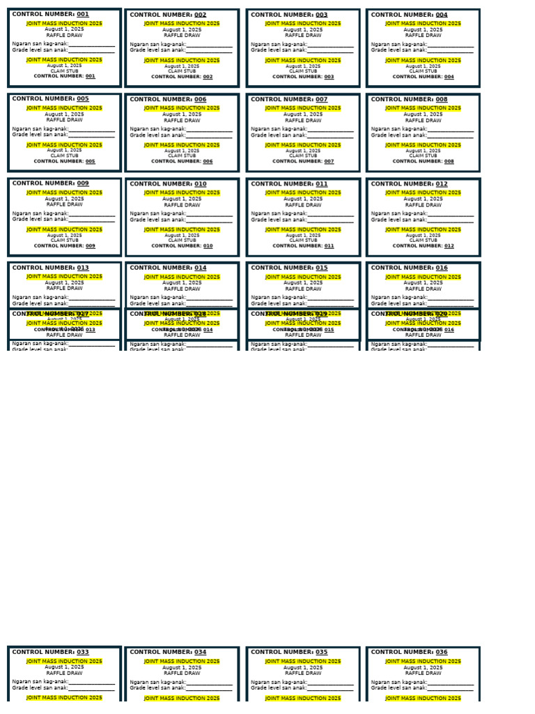 Raffle Draw Tickets | PDF