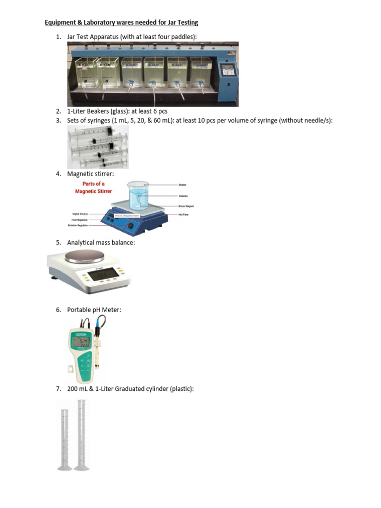 Essential Equipment for Jar Testing | PDF