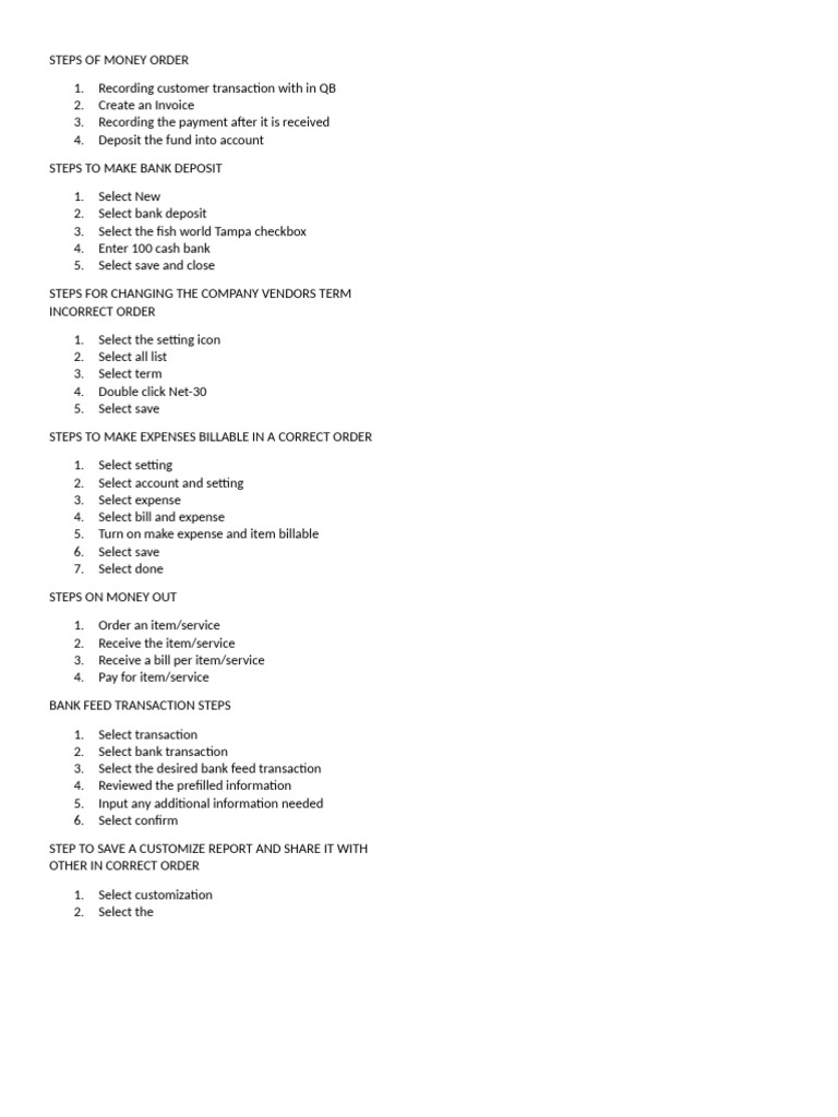 Essential Steps for Financial Transactions | PDF