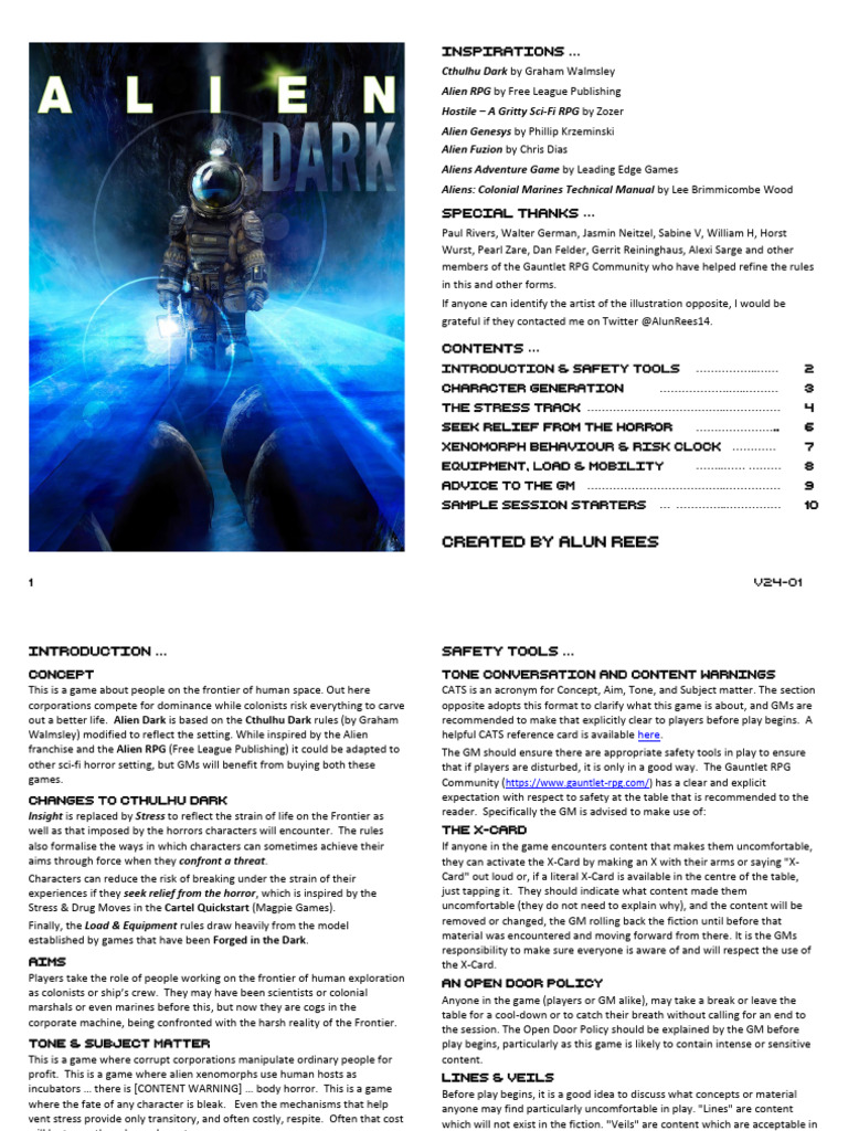 2024 01 26 Alien Dark Supplemental | PDF