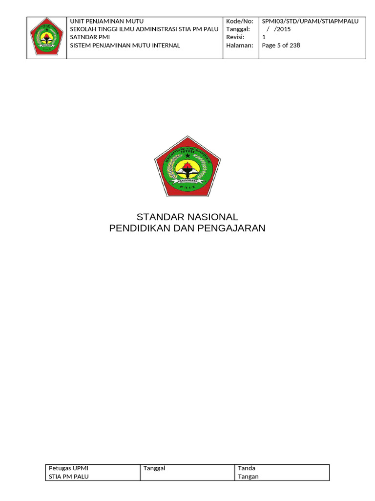 Standar Nasional Pendidikan Dan Pengajaran Pdf