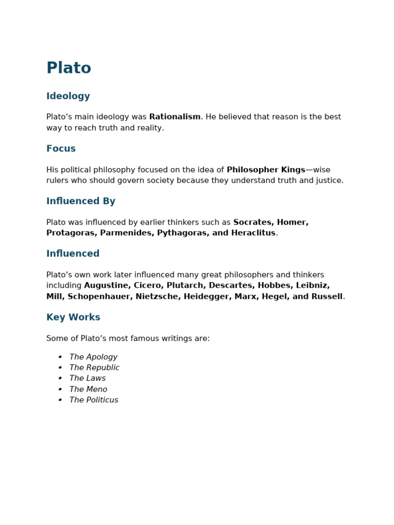 Plato's Political Philosophy Explained | PDF | Plato | Justice