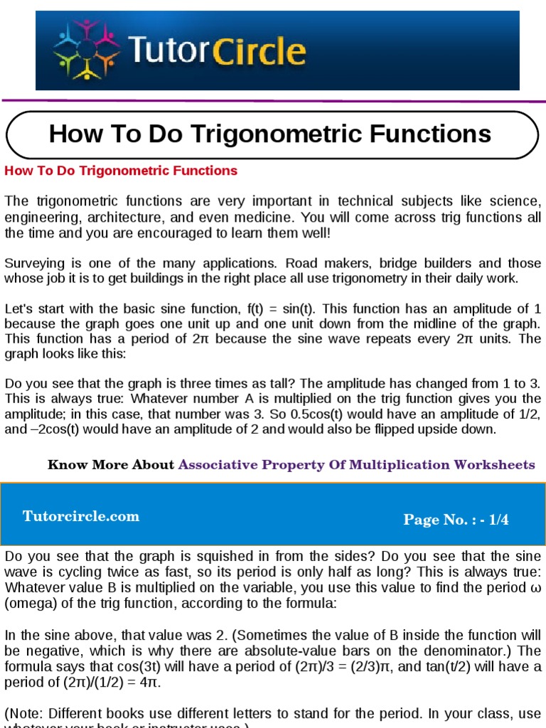 How To Do Trigonometric Functions | PDF | Trigonometric Functions ...