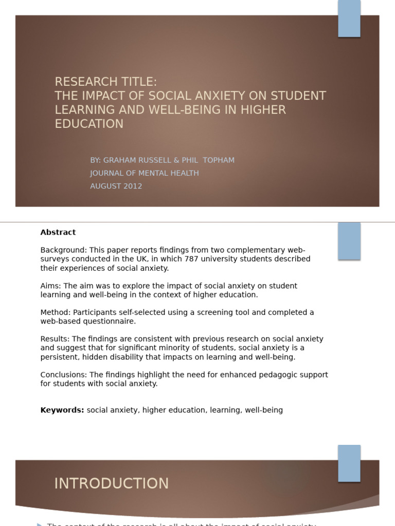 Rsearchpr1 Cherlene | PDF | Anxiety | Social Anxiety