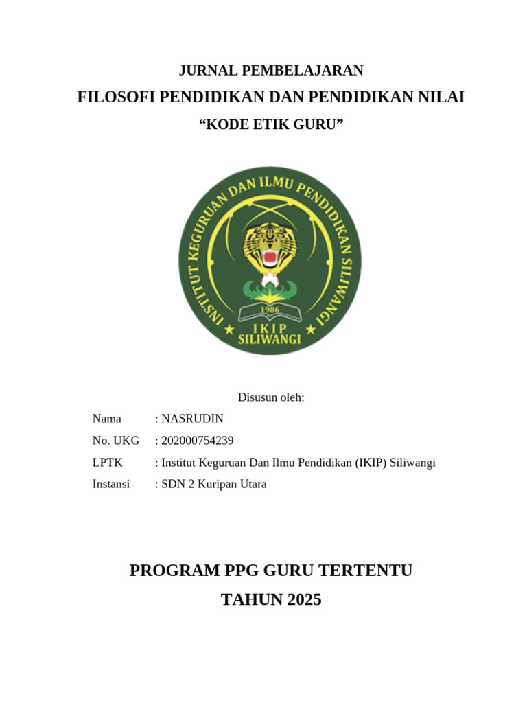 NASRUDIN - 202000754239 - Filosopi Pendidikan & Pendidikan Nilai | PDF