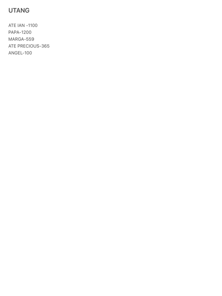 UTANG | PDF