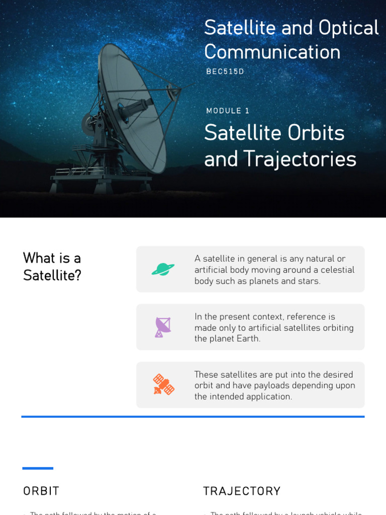 Satellite Orbits and Trajectories Overview | PDF | Orbit | Acceleration