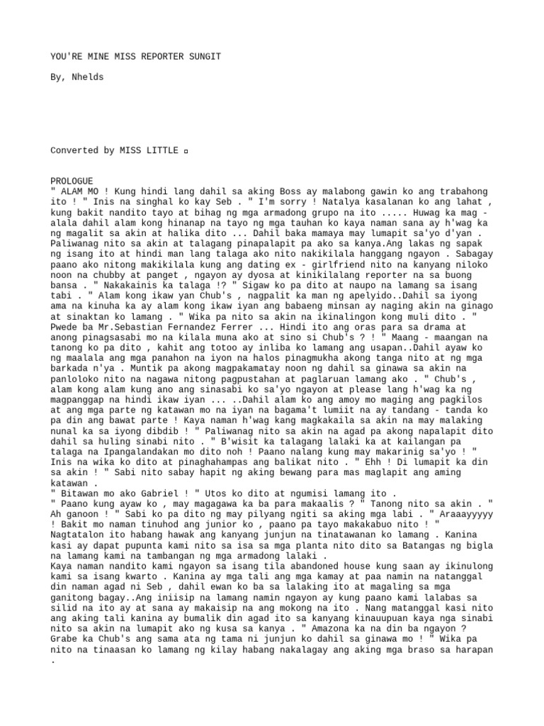 Youre Mine Miss Reporter Sungit Bynhelds Converted by Miss Little | PDF