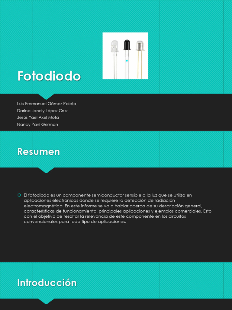 Fotodiodo Equpo 3 | PDF | Semiconductores | Corriente eléctrica