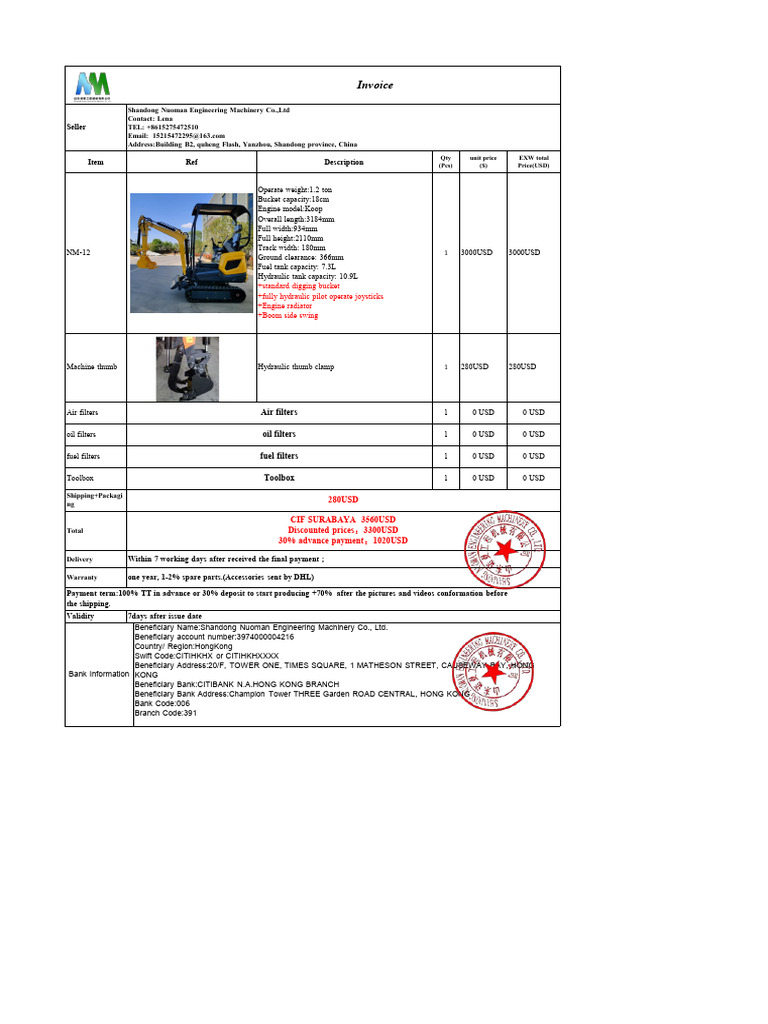 Invoice Excavator 8 2025 08 04 23 13 52 Pdf