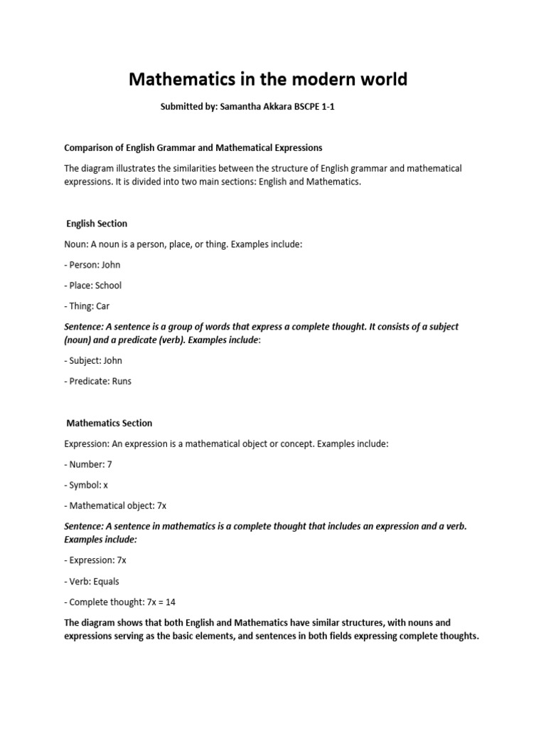 ENGLISH Vs MATHEMATICS | PDF