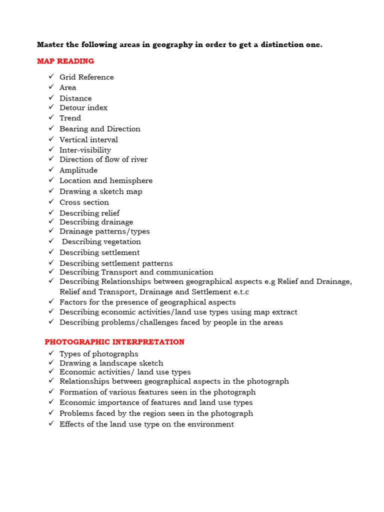 Mastering Mapwork in Geography | PDF | Contour Line | Map