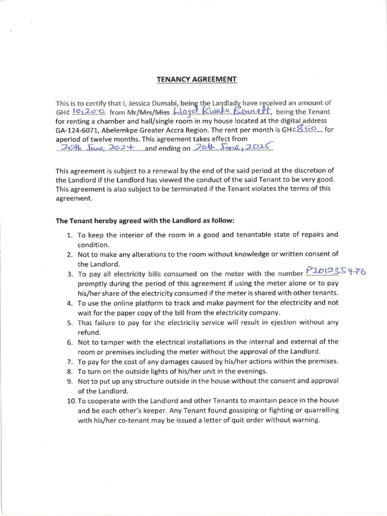 Tenacy Agreement 4 | PDF