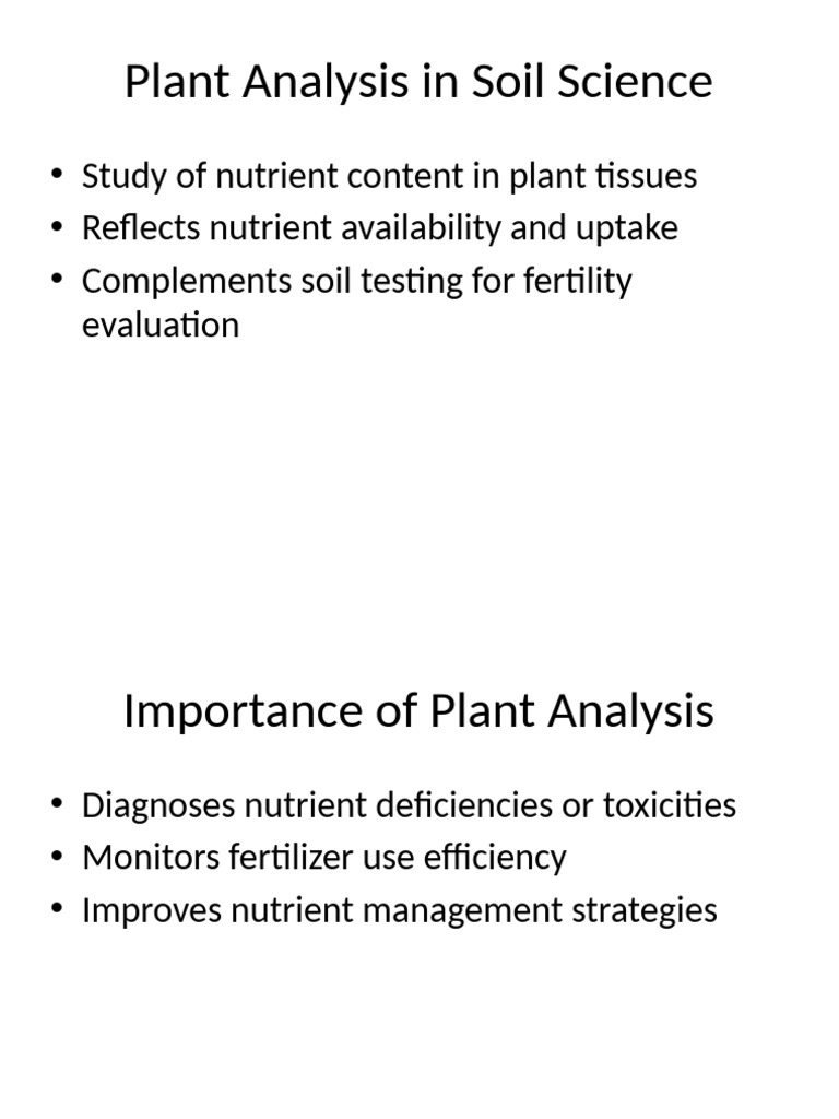Plant Analysis Soil Science | PDF