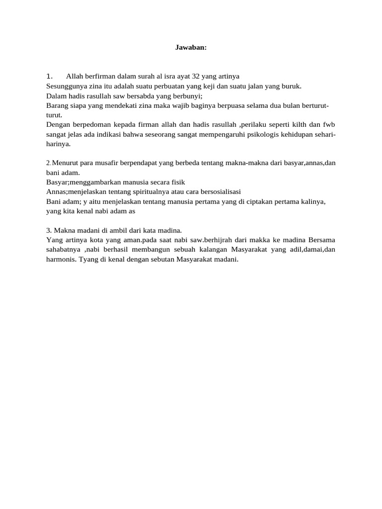 Tug As Tutorial 1 Agama | PDF