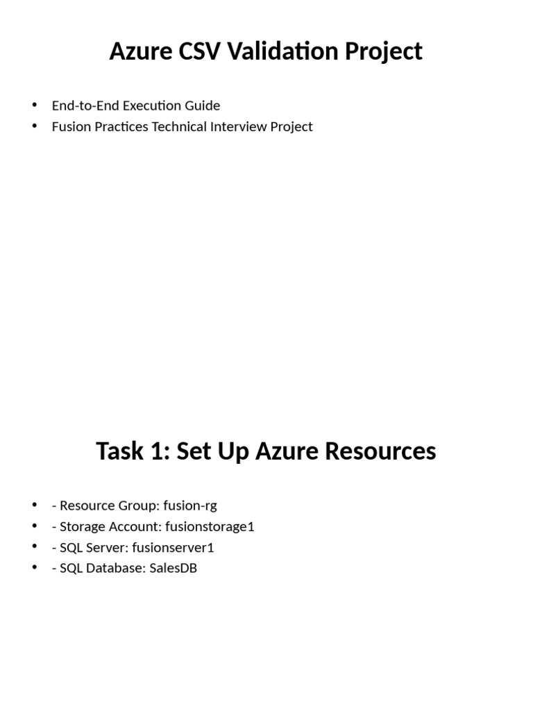 Azure CSV Validation Project | PDF