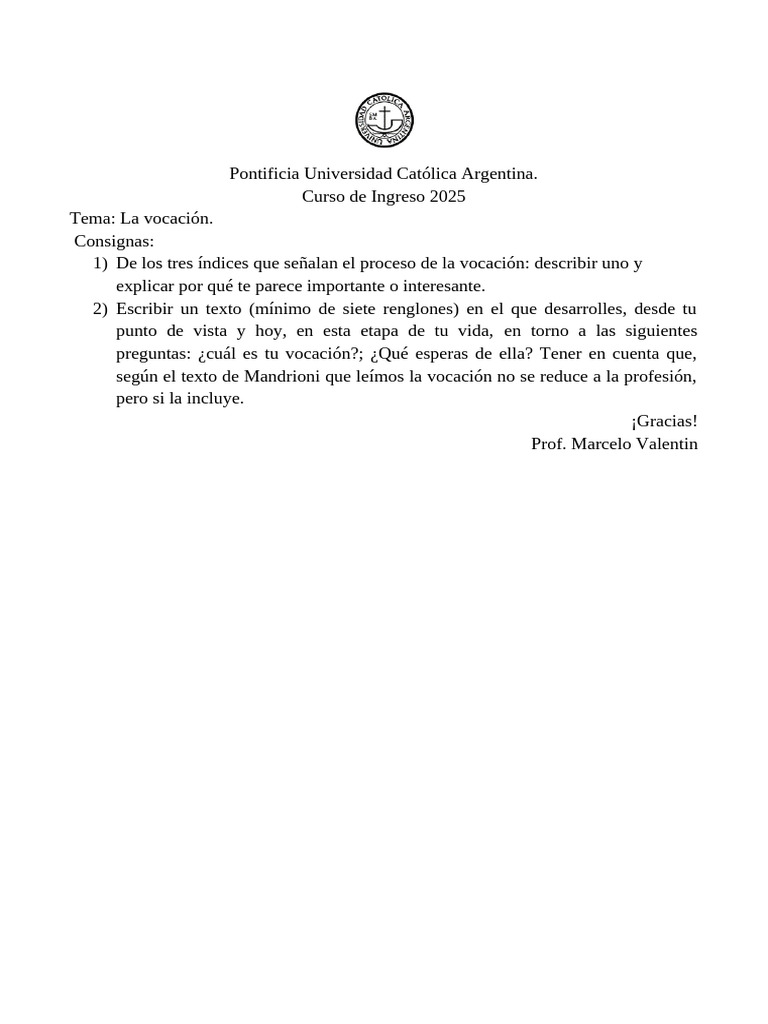 Vocación Consigna | PDF