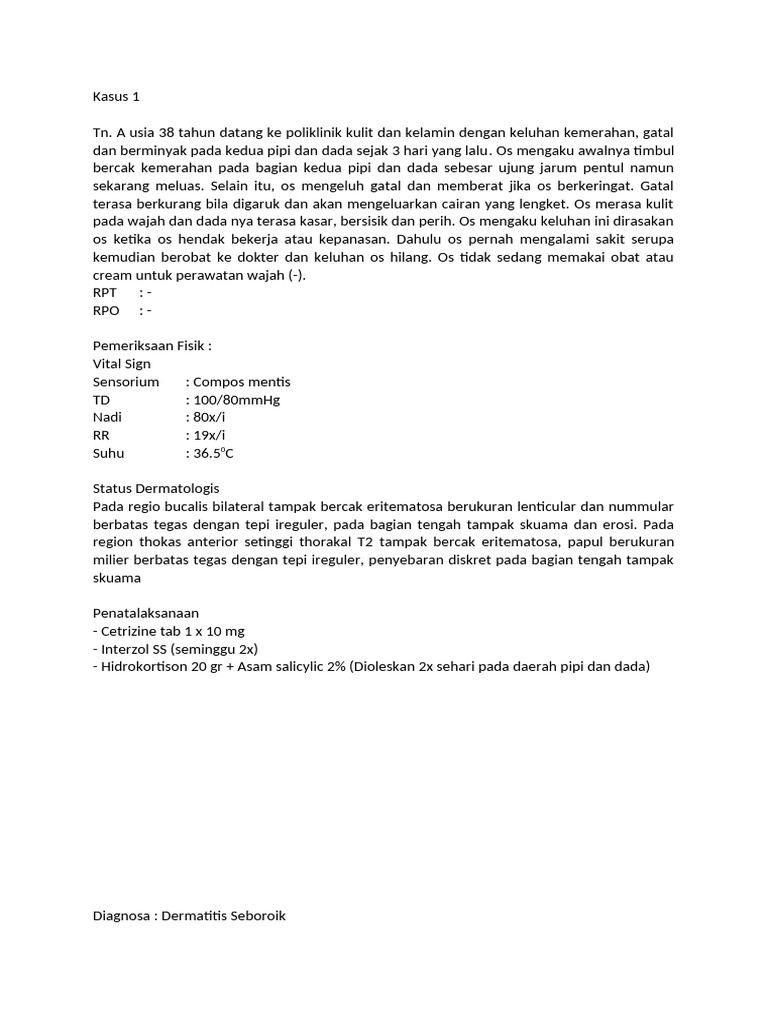 Diagnosa dan Penanganan Dermatitis Kulit | PDF