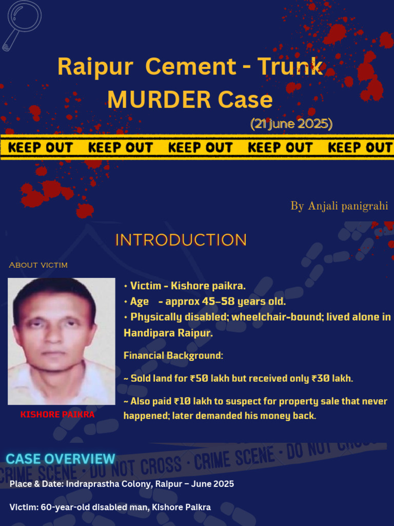 Raipur Cement-Trunk Murder Case | PDF | Forensic Science | Crime Scene