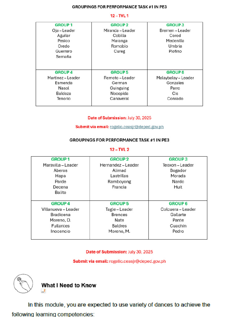 PE 3 Session 2 | PDF