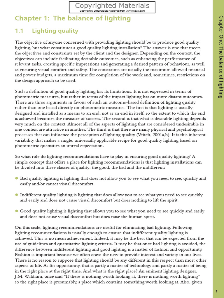 Ch1 The Balance of Lighting | PDF | Visual System | Retina