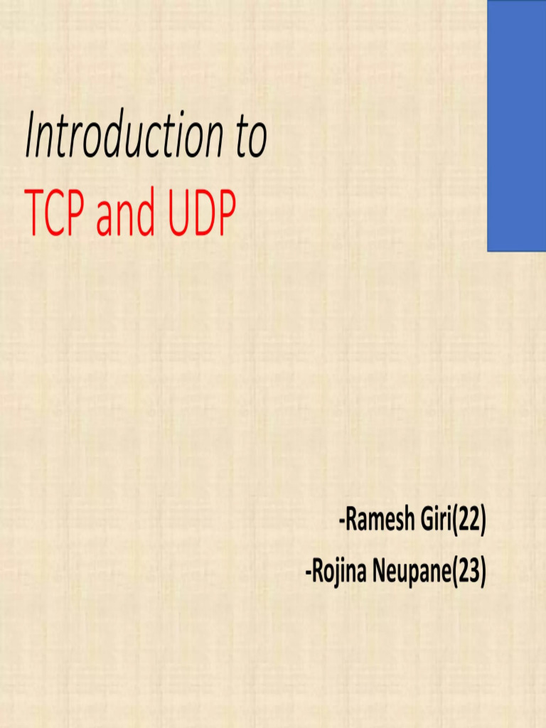 TCP Udp | PDF