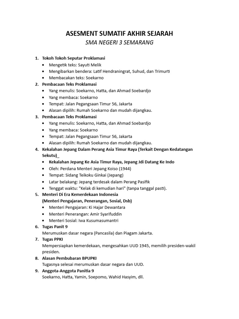 Asesment Sumatif Akhir Sejarah | PDF