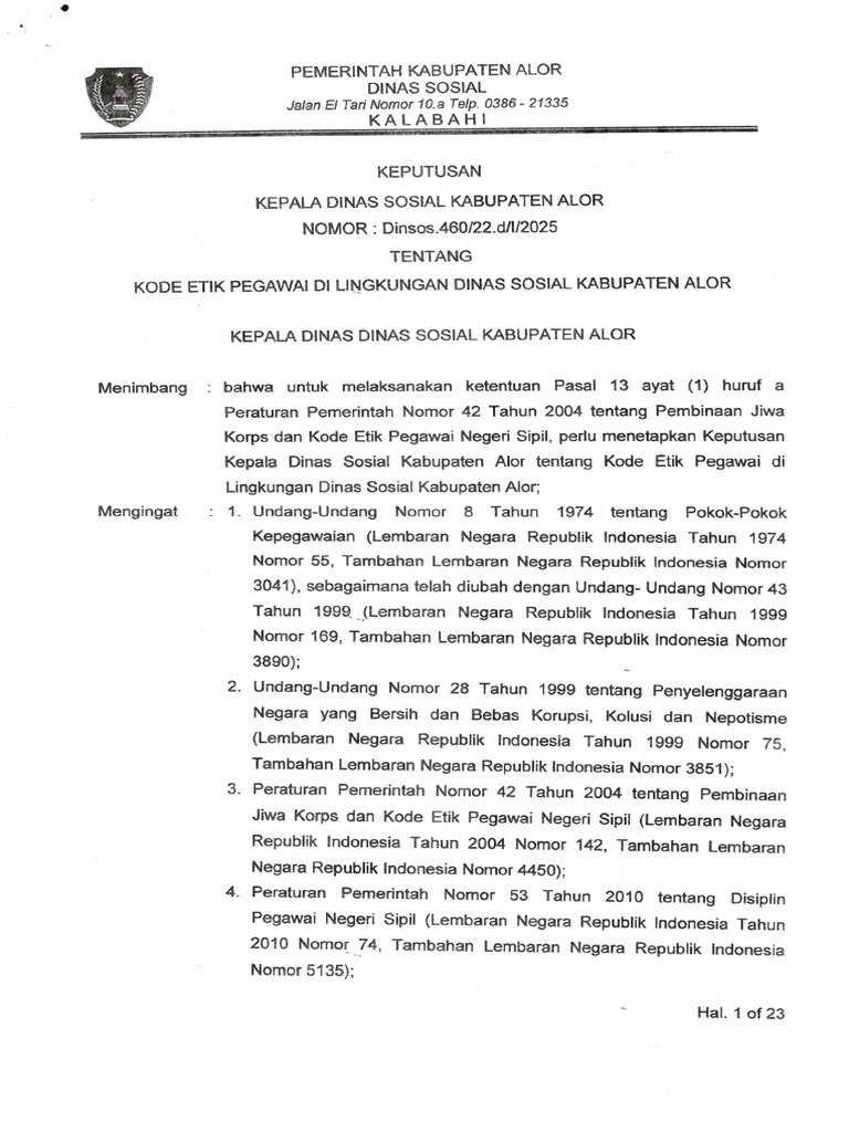 SK Kode Etik 2025 | PDF