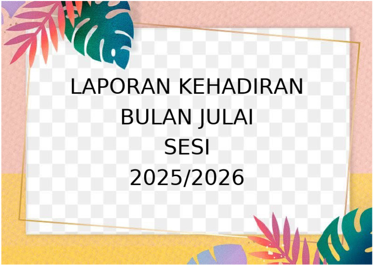 Cover Laporan Kehadiran Bulanan | PDF