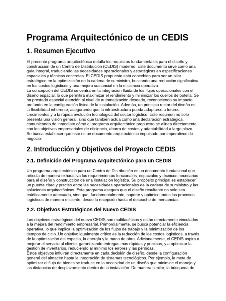 Programa Arquitectónico de Un CEDIS | PDF | Logística | Residuos
