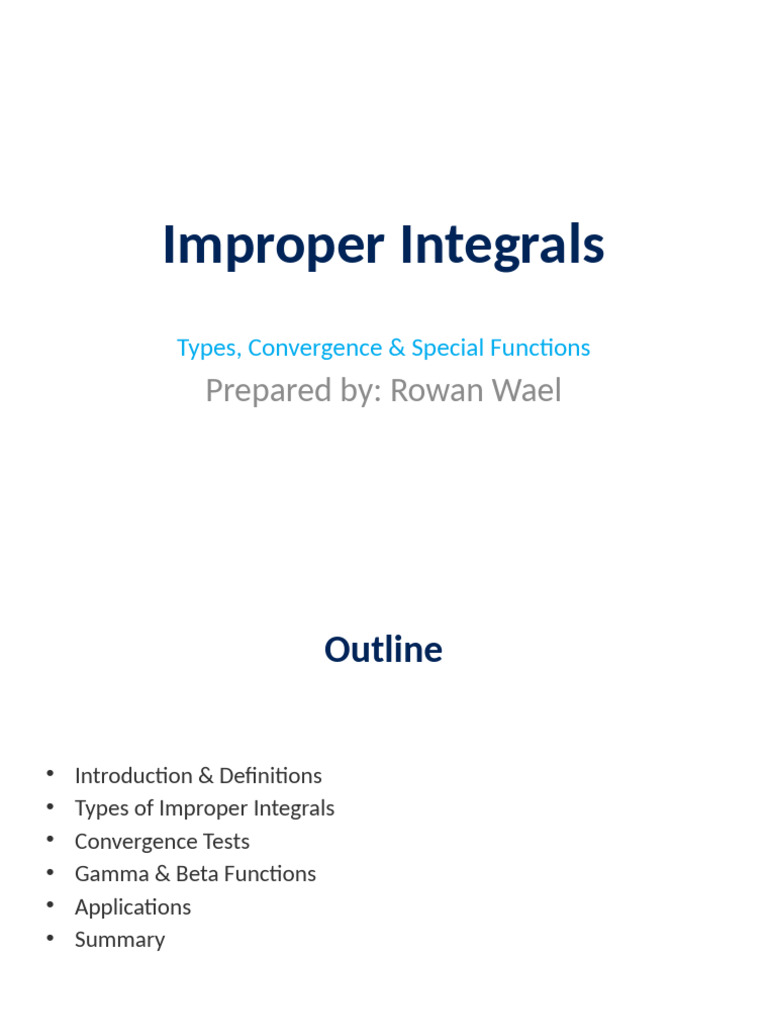 Improper Integral Professional | PDF