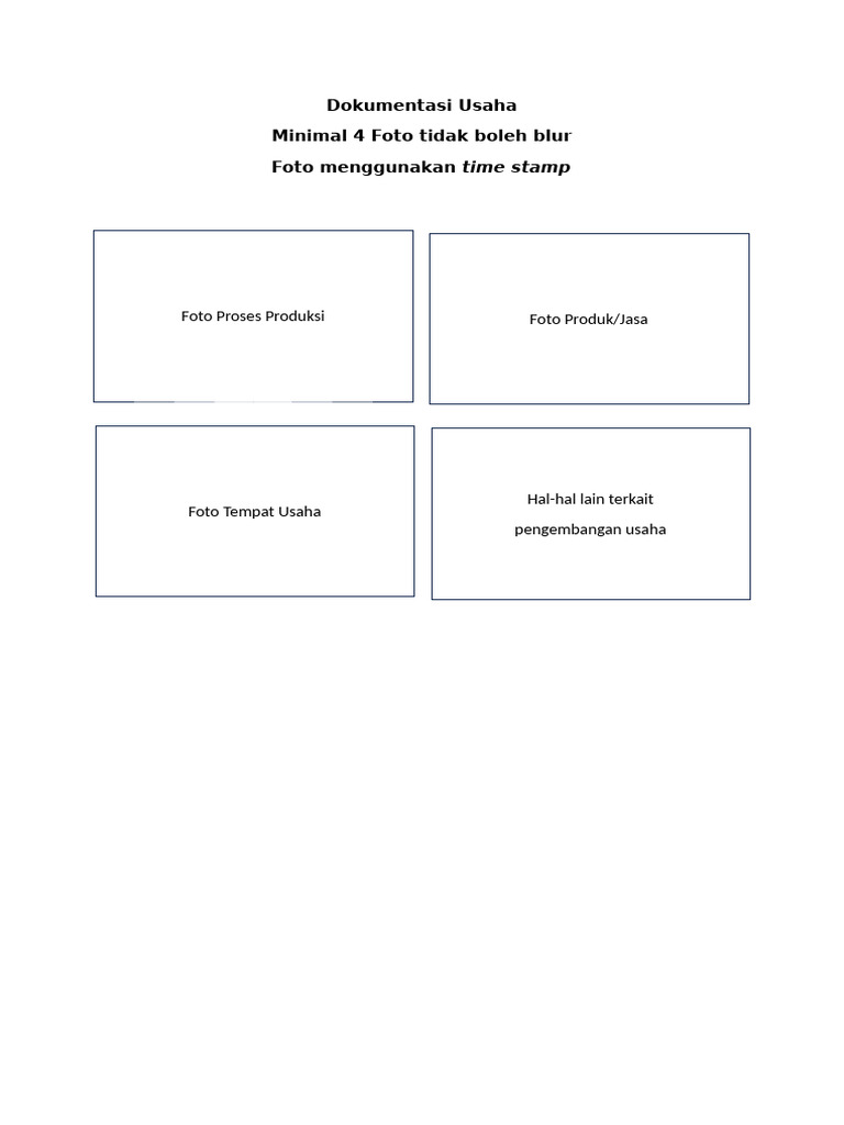 Template Upload Dokumentasi Usaha | PDF