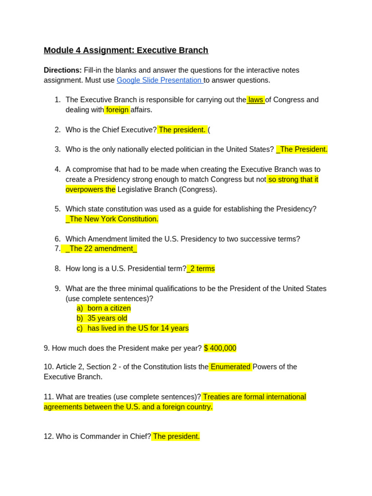 Understanding the U.S. Executive Branch | PDF | United States Congress ...