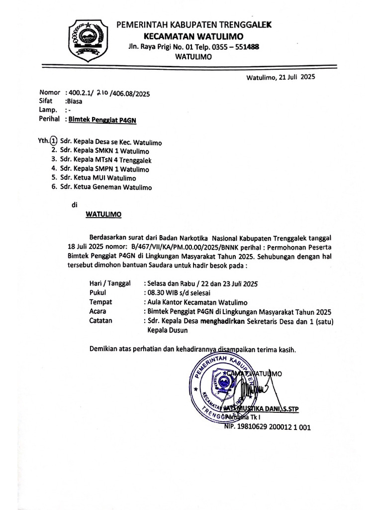 Contoh Undg BNN Kades | PDF