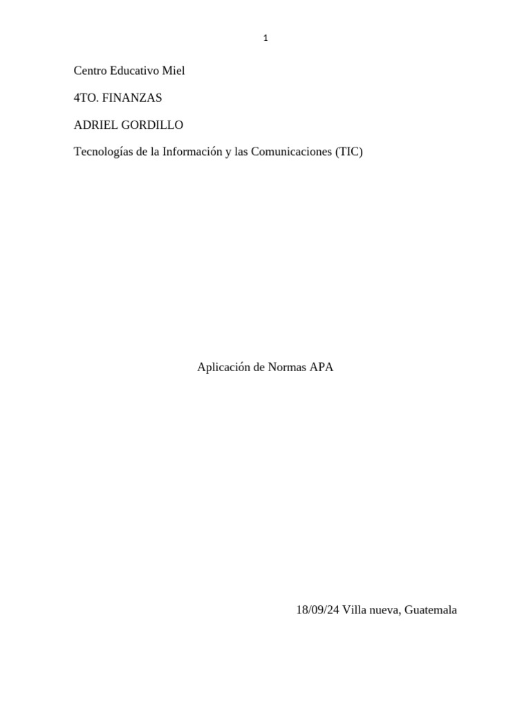 Guía Completa de Normas APA en TIC | PDF | Costo de la vida | Coma