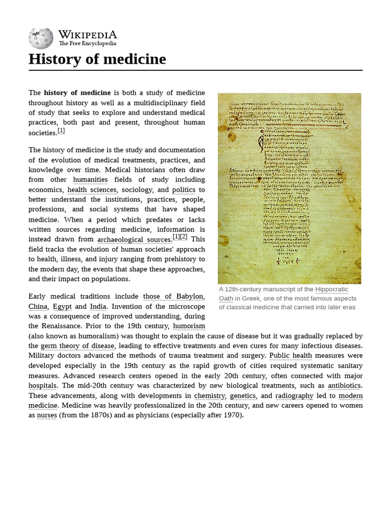 History of Medicine | PDF | Traditional Chinese Medicine | Mesopotamia