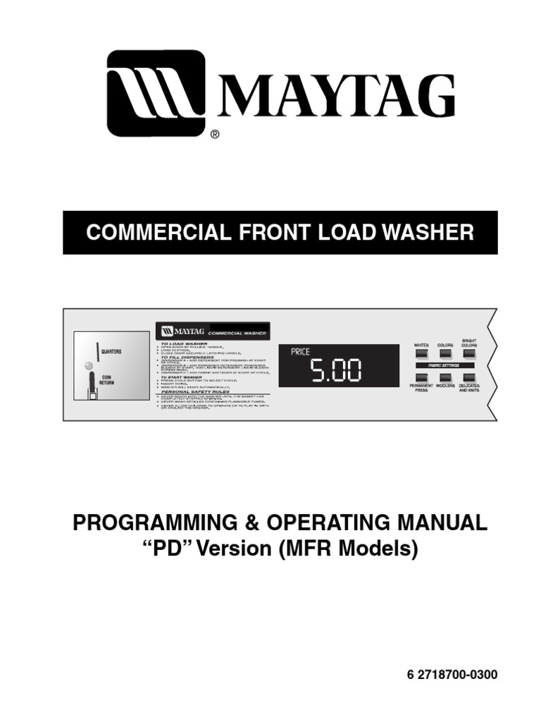 MFR PD Program Manual | PDF | Washing Machine