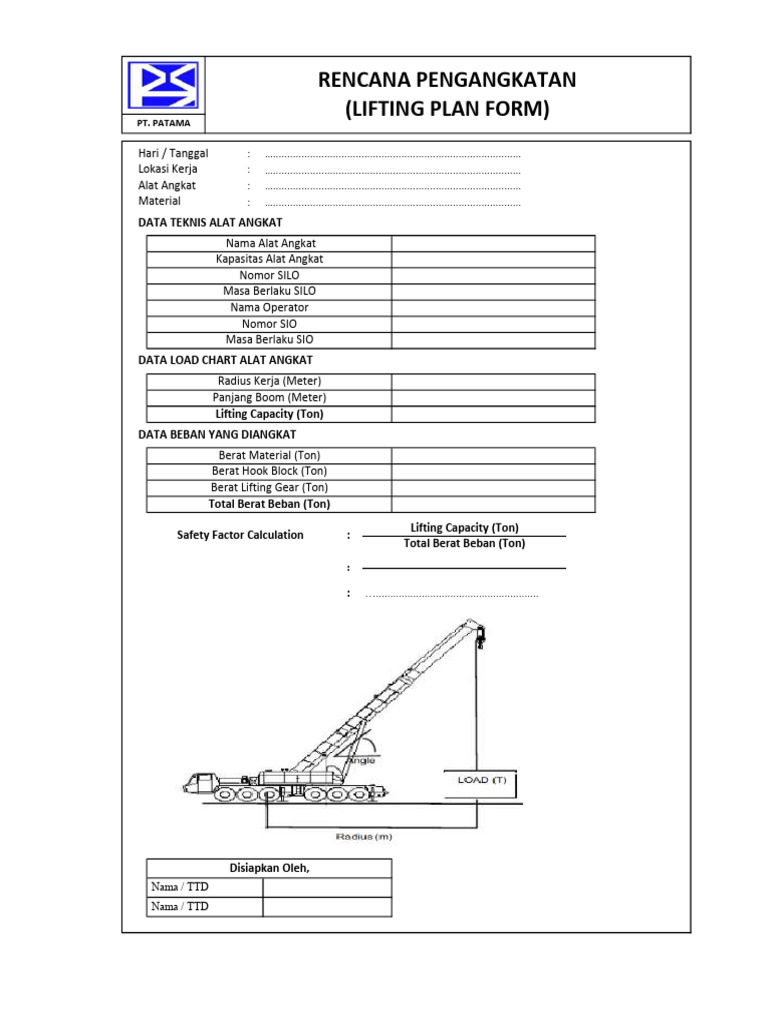 Rencana Pengangkatan Alat Angkat Tonase | PDF