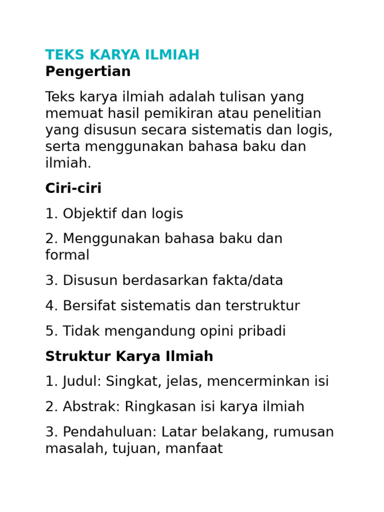 Panduan Menulis Teks Karya Ilmiah | PDF