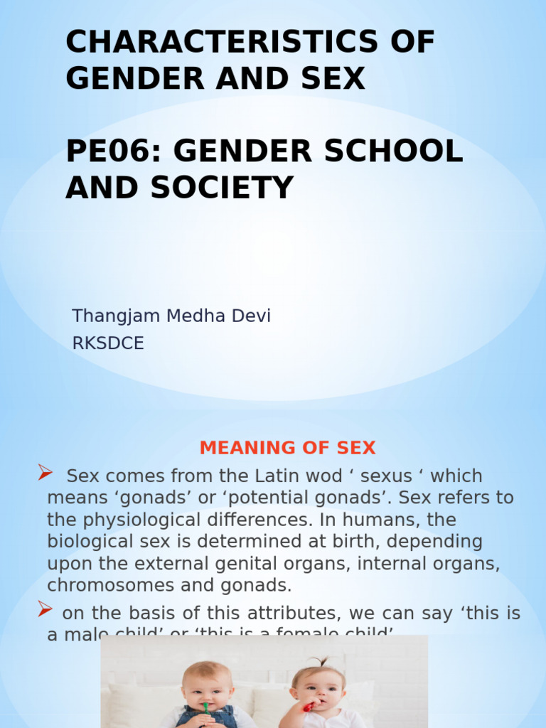 Characteristics of Gender and Sex Medha | PDF