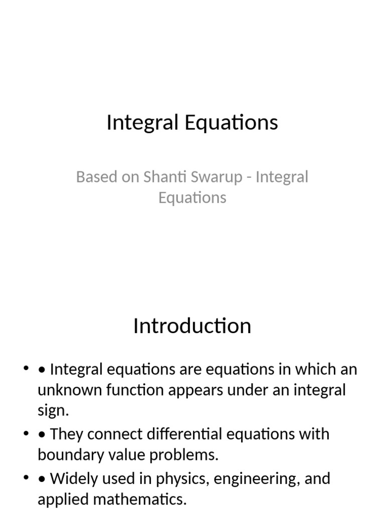 Integral Equations: Concepts and Methods | PDF