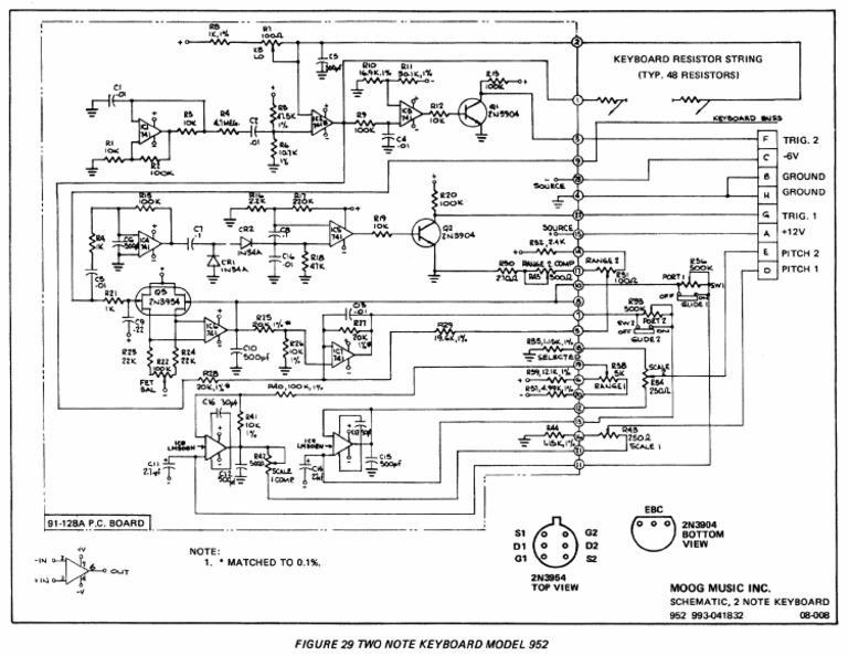 Moog Model 952 Keyboard Schematic | PDF