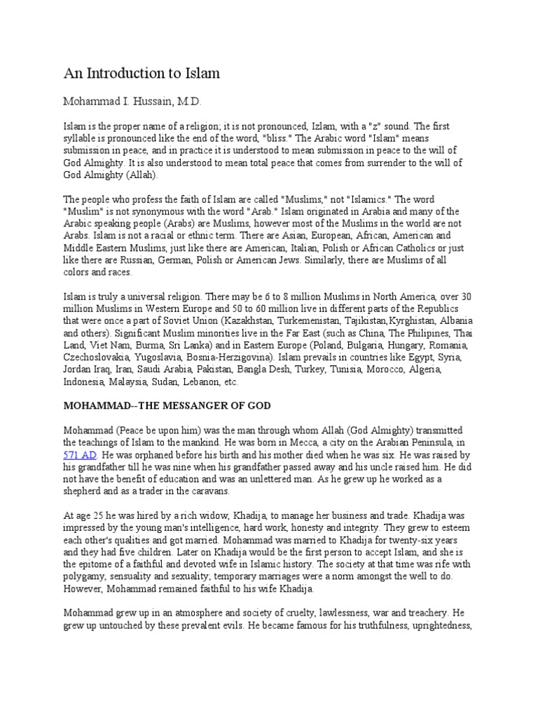 An Introduction To Islam | PDF | Hajj | Prophets And Messengers In Islam