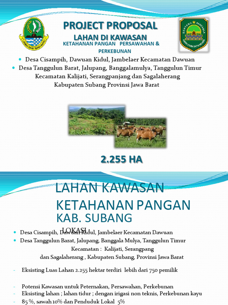 PROJECT PROPOSAL LAHAN 2250 HA Dawuan Kalijati Subang U Ketahanan ...