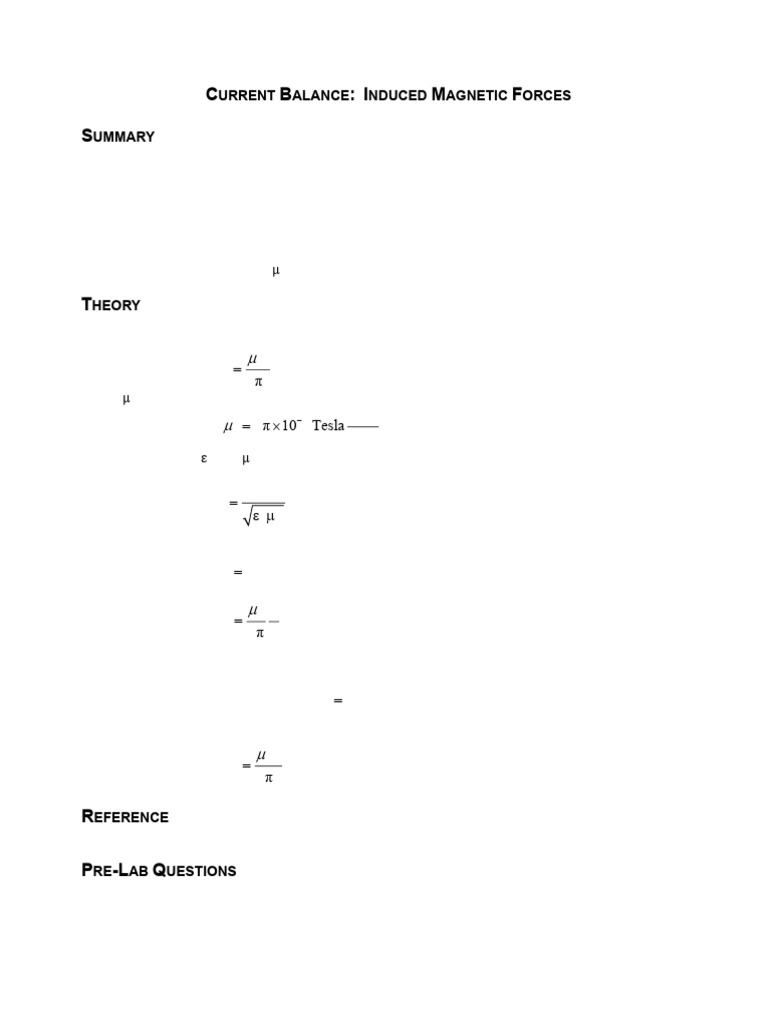 Lab 06 Current Balance R7 | PDF | Force | Electric Current